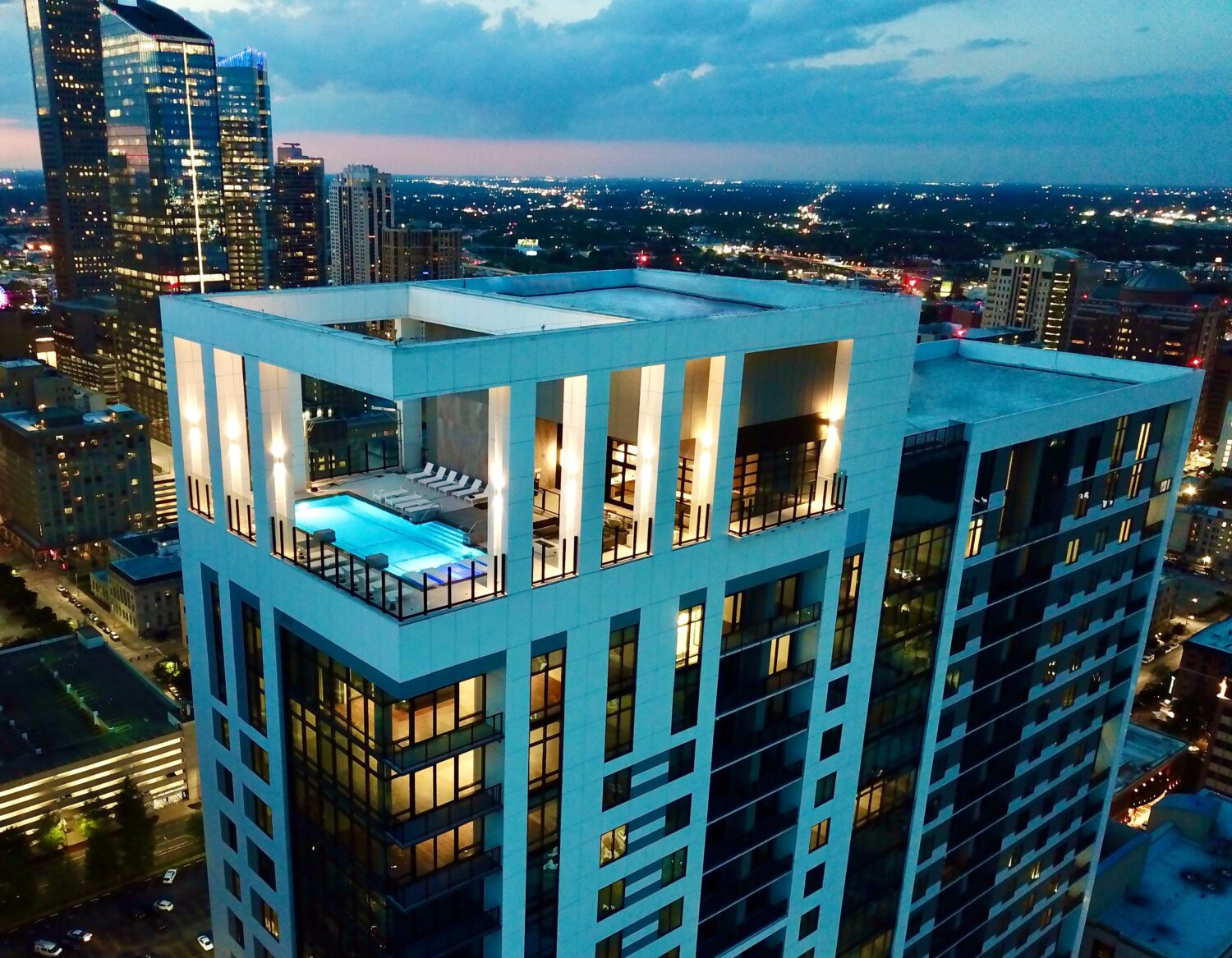 Contemporary Tower Apartments with Rooftop Pool and Downtown Views